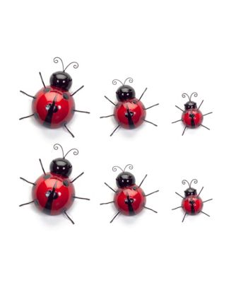 Slickblue Metal Lady Bug Garden Decor (Set of 6) - Macy's