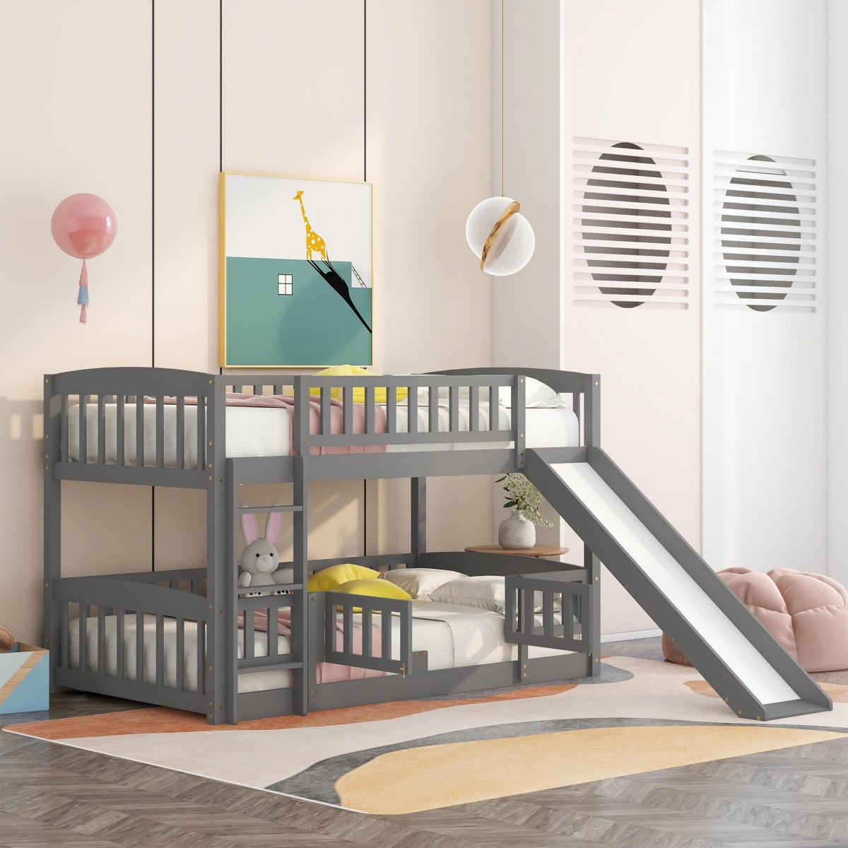 Click here for Streamdale Twin Bunk Bed w/ Slide and Ladder - Gra... prices