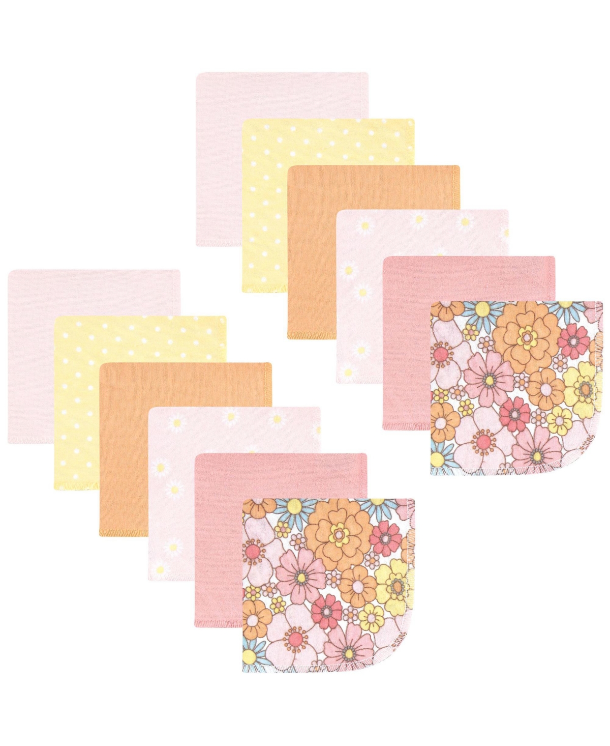 Click here for Hudson Baby Girls Flannel Cotton Washcloths - Peac... prices
