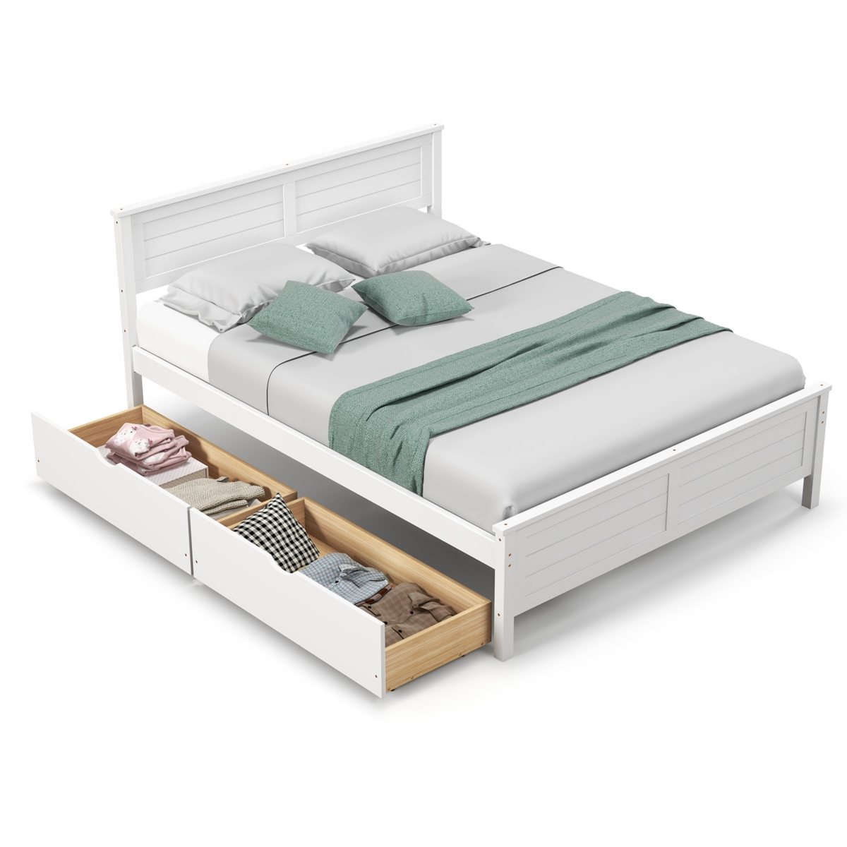 Click here for Full Size Bed Frame with Storage Drawers and Solid... prices
