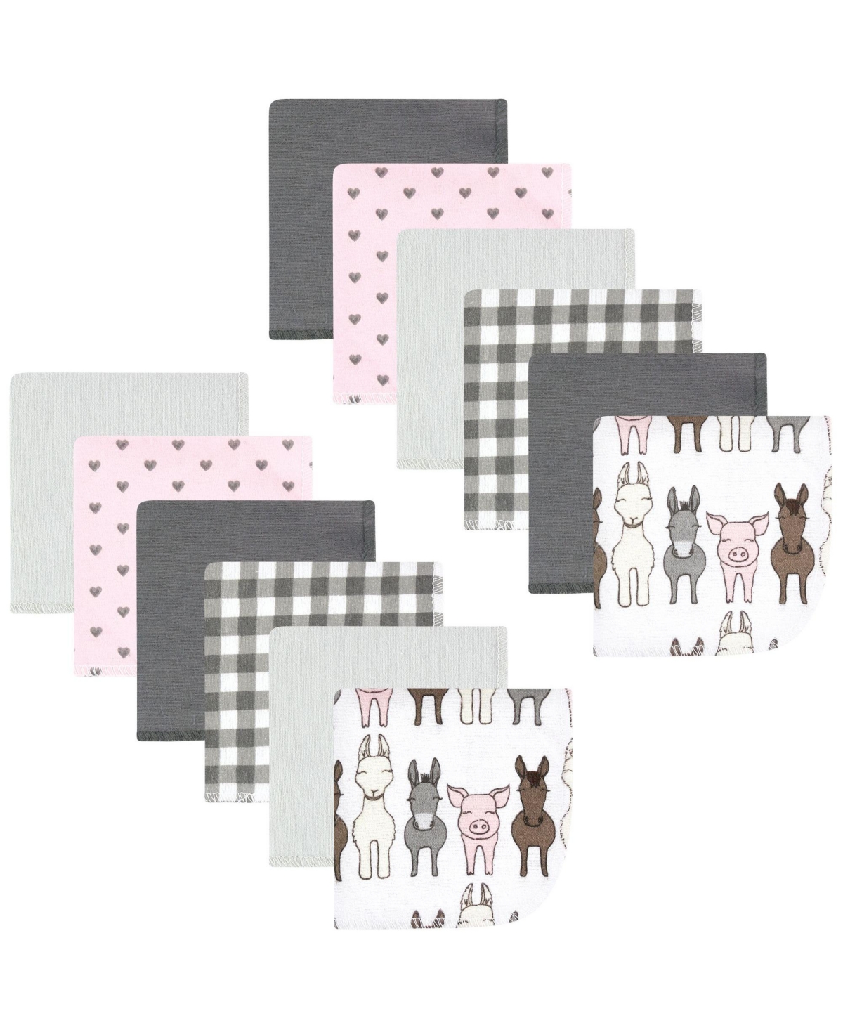 Click here for Hudson Baby Girls Flannel Cotton Washcloths - Farm... prices