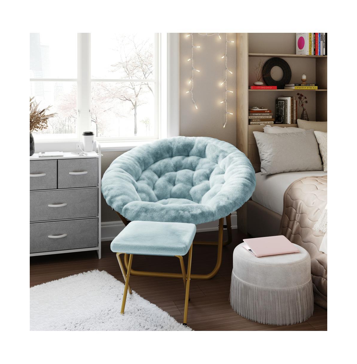 Click here for Emma+Oliver Ersa Oversize Folding Saucer Moon Chai... prices
