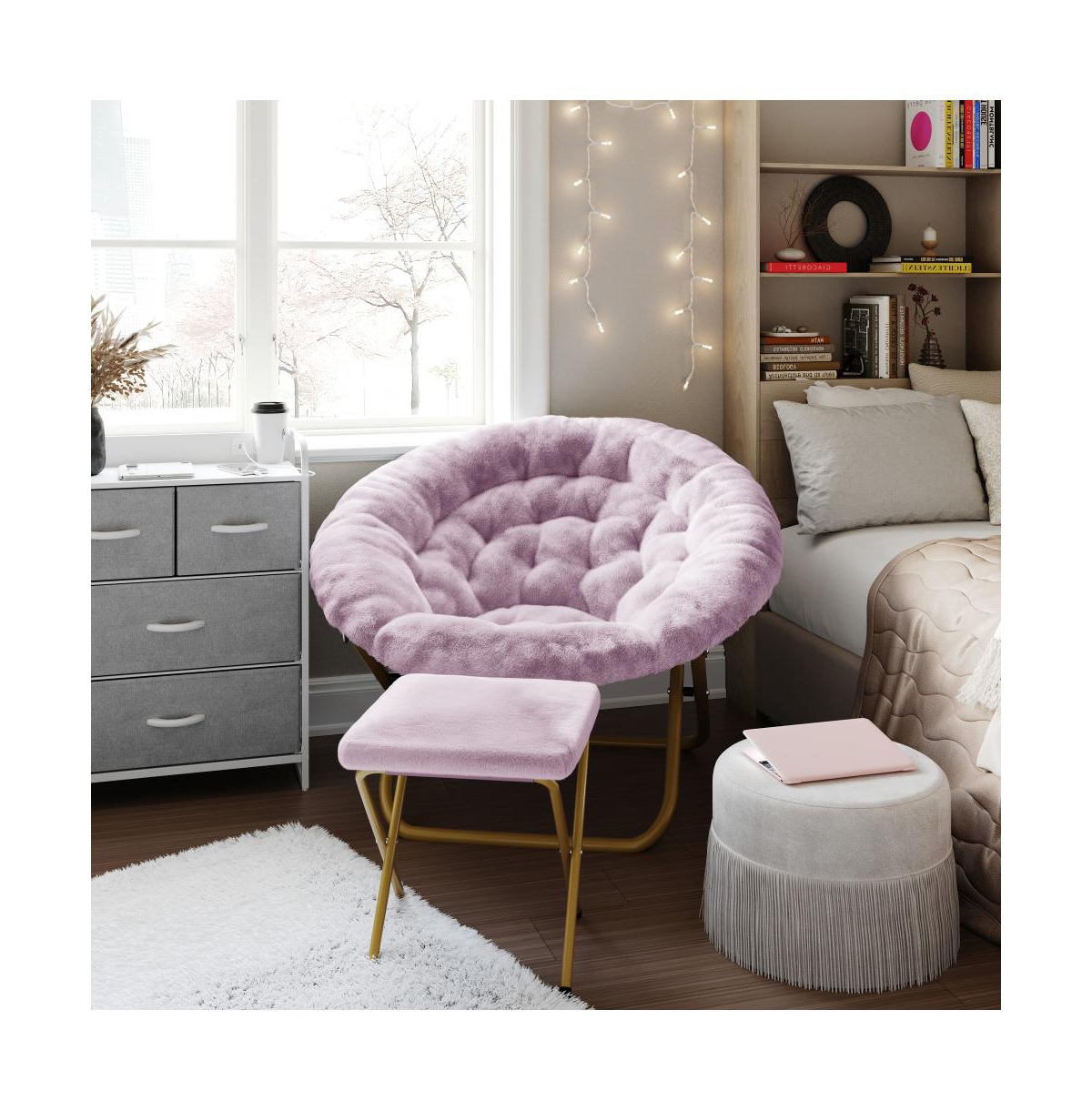 Click here for Emma+Oliver Ersa Oversize Folding Saucer Moon Chai... prices