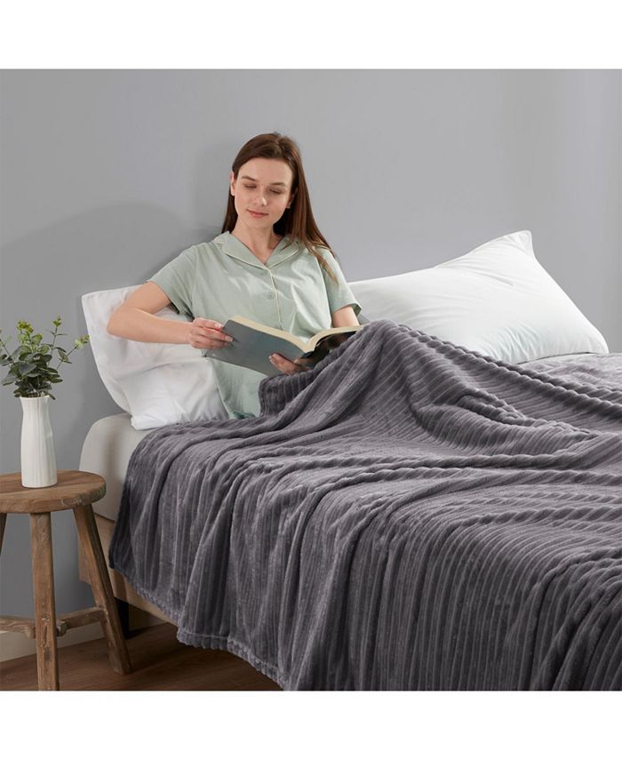 Clara Clark Ultra Soft Lightweight Cut Plush Fleece Blanket - Twin 66 ...