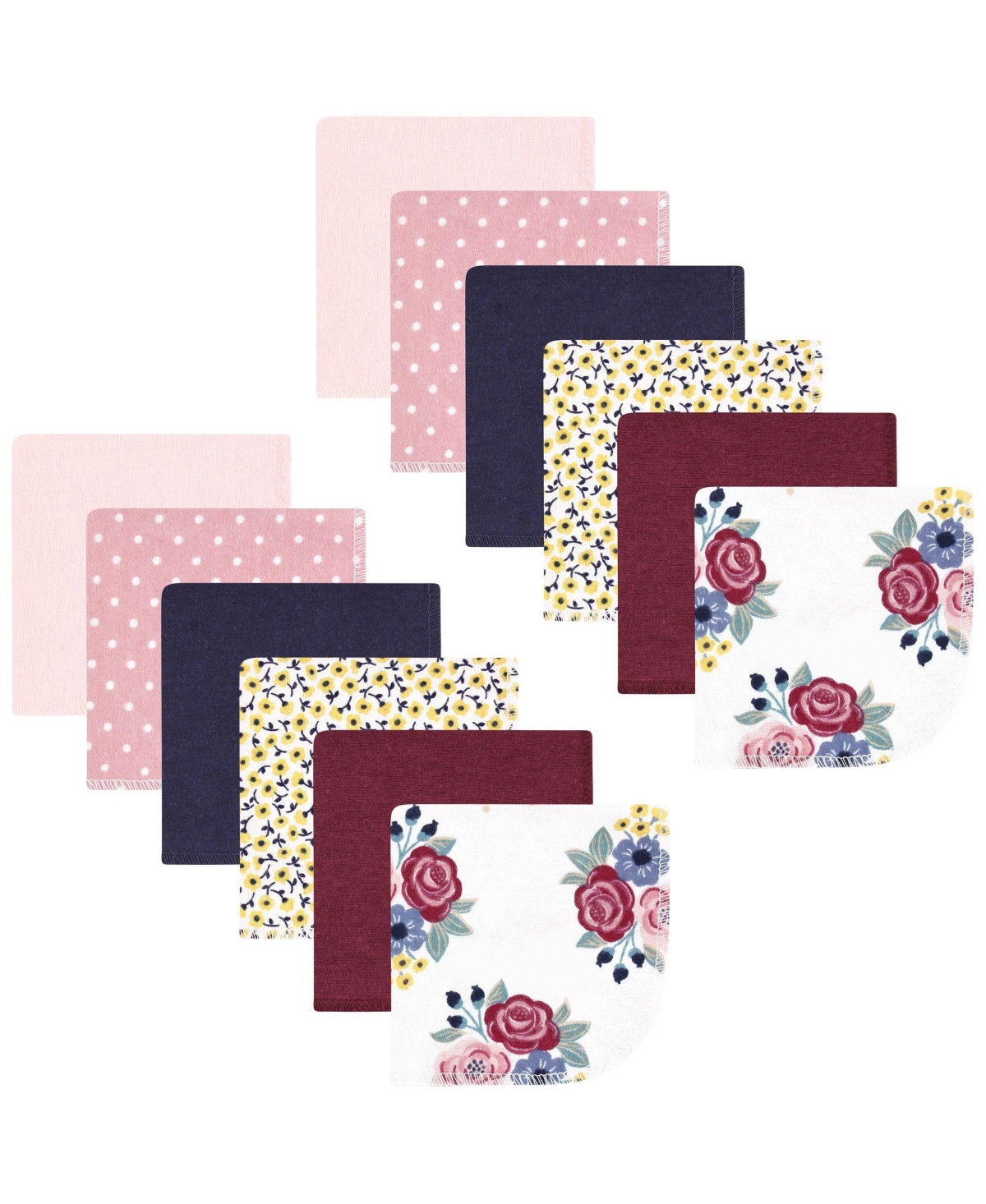 Click here for Hudson Baby Girls Flannel Cotton Washcloths - Blus... prices