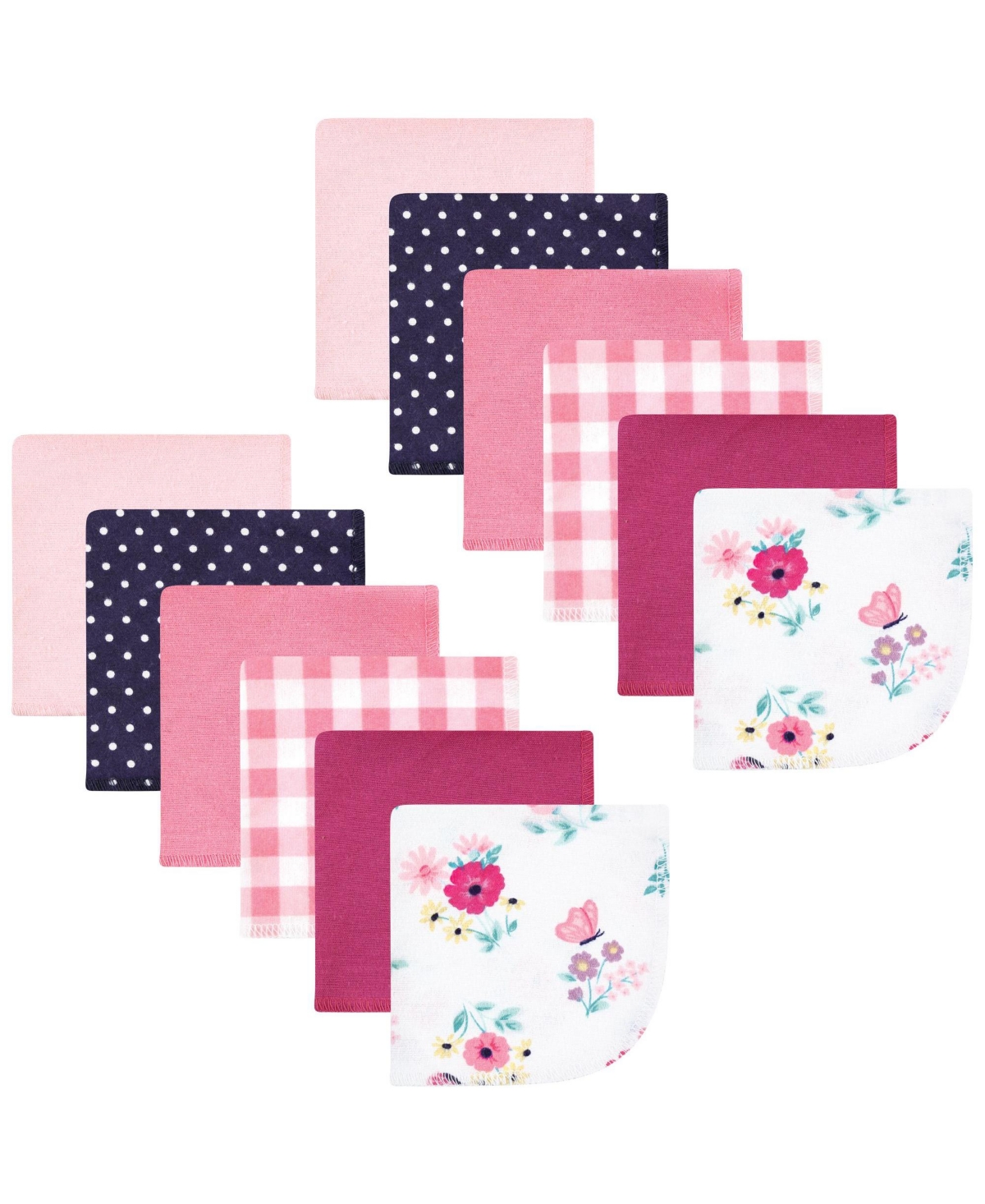 Click here for Hudson Baby Girls Flannel Cotton Washcloths - Butt... prices