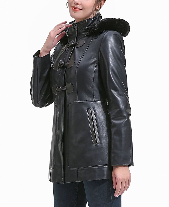BGSD Women's Flora Leather Toggle Coat - Macy's