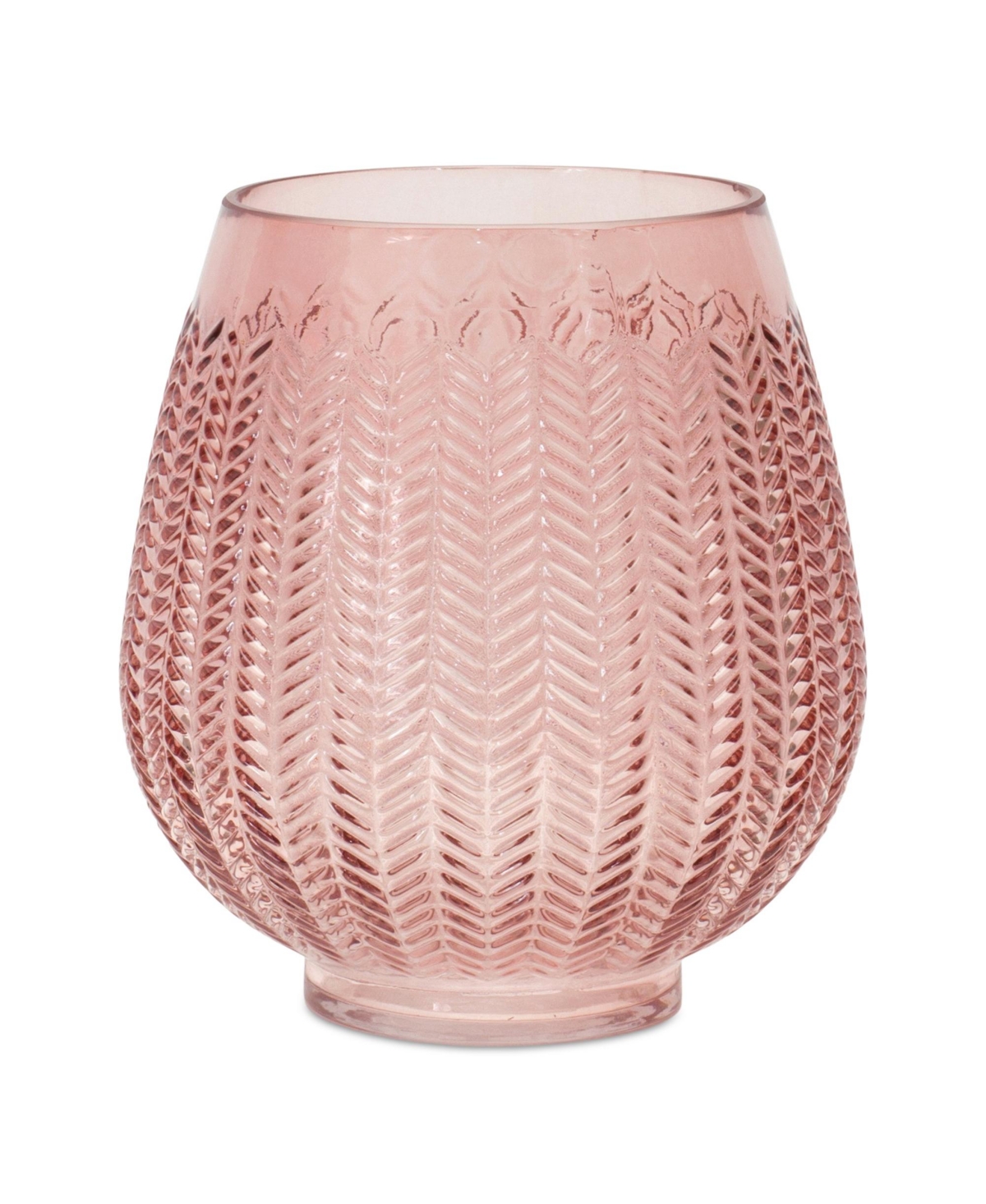 Click here for Pink Ribbed Glass Vase Or Candle Holder - Pink prices