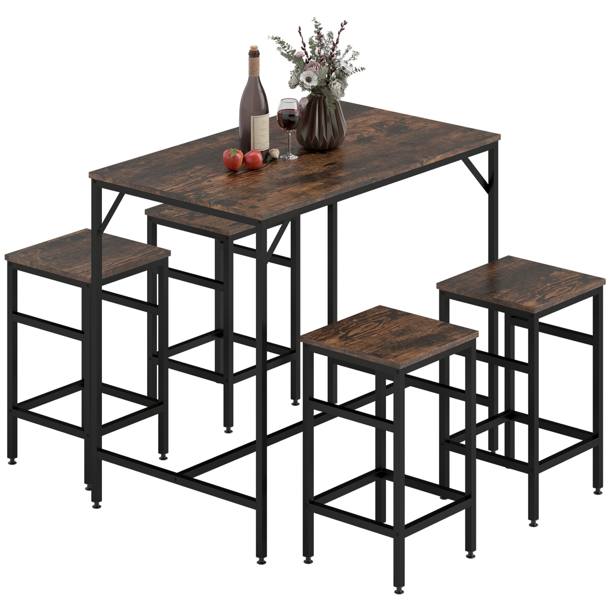 Click here for Homcom Wooden 4 Seater Dinner Tabletop Furniture S... prices