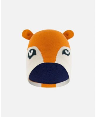 Deux par Deux Boy Knit Hat Orange Fox Face - Toddler|Child - Macy's