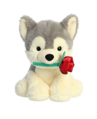 Aurora Small Cuddles Husky Val Pets Heartwarming Plush Toy White 8.5 ...