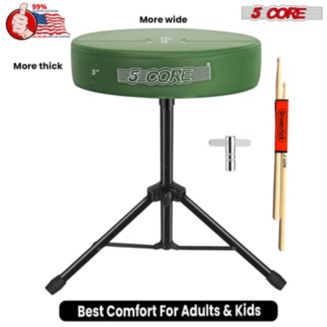 5 Core Drum Throne Padded Guitar Stool Height Adjustable Drummer Seat ...