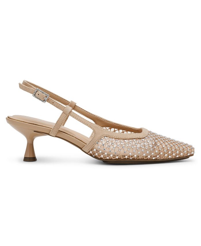 Anne Klein Women's Thia Rhinestone Mesh Slingback Pumps - Macy's