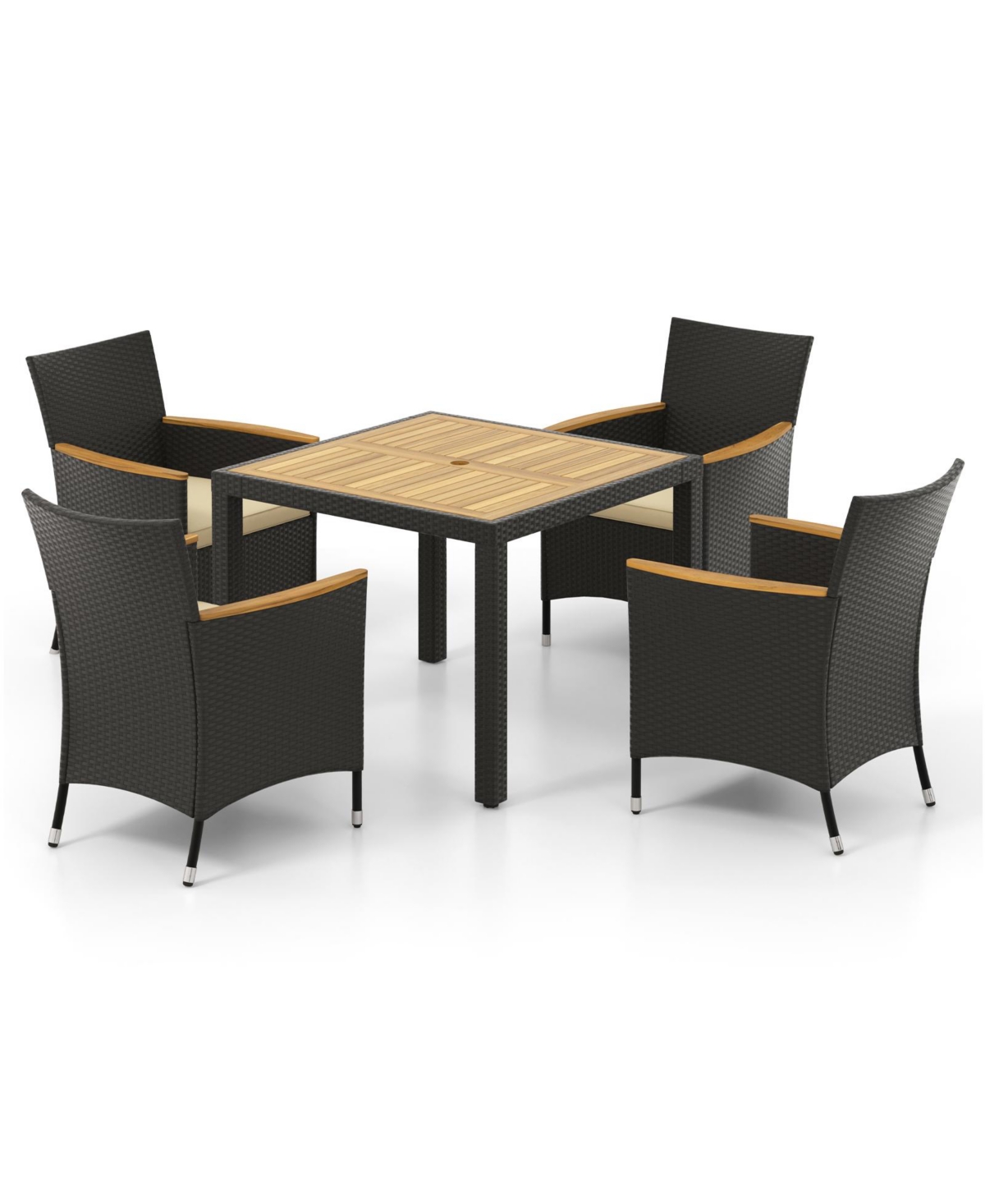 Click here for Gymax 5PCS Dining Table Set for 4 Rattan Conversat... prices
