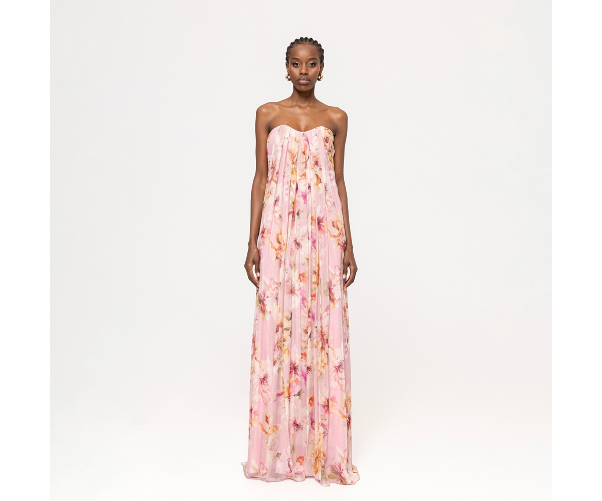 Click here for Nissa Womens Printed Corset-Style Maxi Dress - Flo... prices