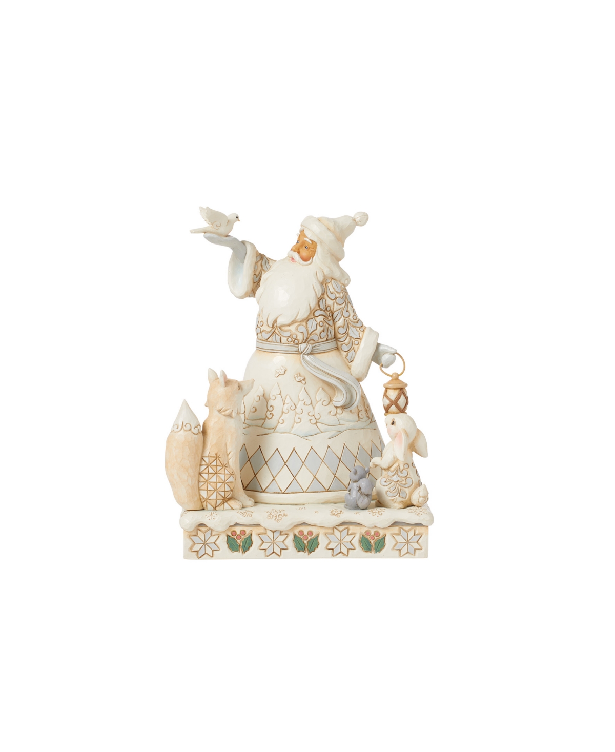 Click here for Jim Shore White Woodland Santa Holding Dove Figuri... prices