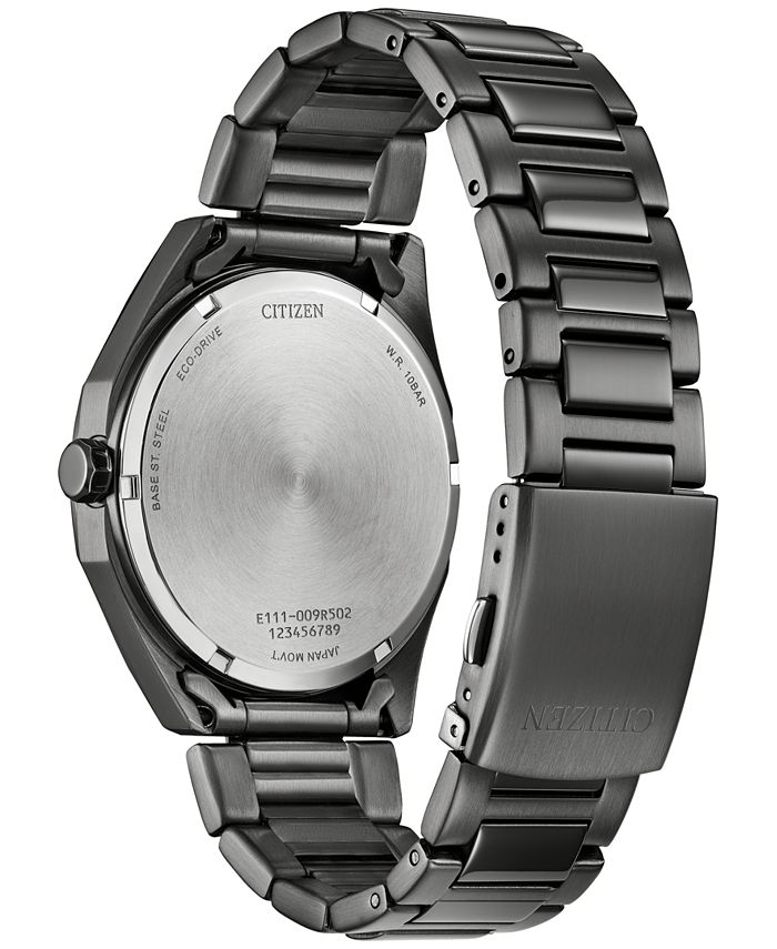 Citizen Eco-Drive Men's Weekender Gray-Tone Stainless Steel Bracelet ...