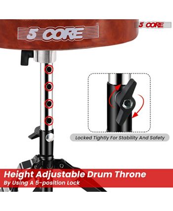 5 Core Drum Throne Padded Guitar Stool Height Adjustable Drummer Seat ...