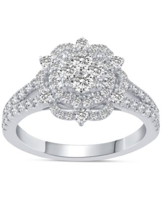 Macy's halo engagement ring store