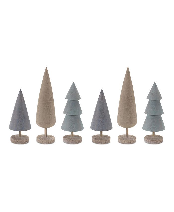 Slickblue Modern Tabletop Pine Trees: Set of 6 Contemporary Decor ...