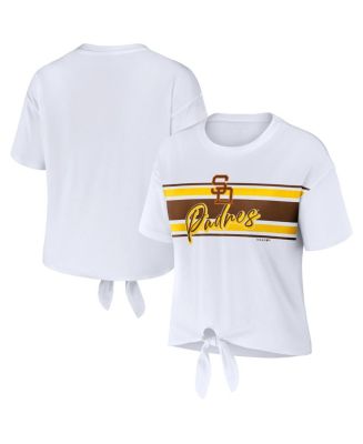 WEAR by Erin Andrews Women's White Cincinnati Reds Tie-Front T-Shirt ...