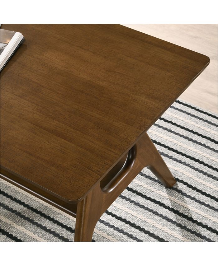 Simplie Fun Mid-Century Modern Wood End Table with Shelf - Macy's