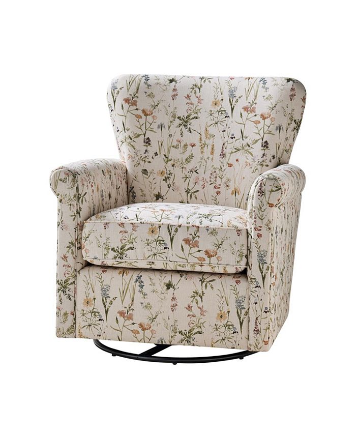 Hulala Home Transitional Kuno Swivel Chair with Removable backrest - Macy's