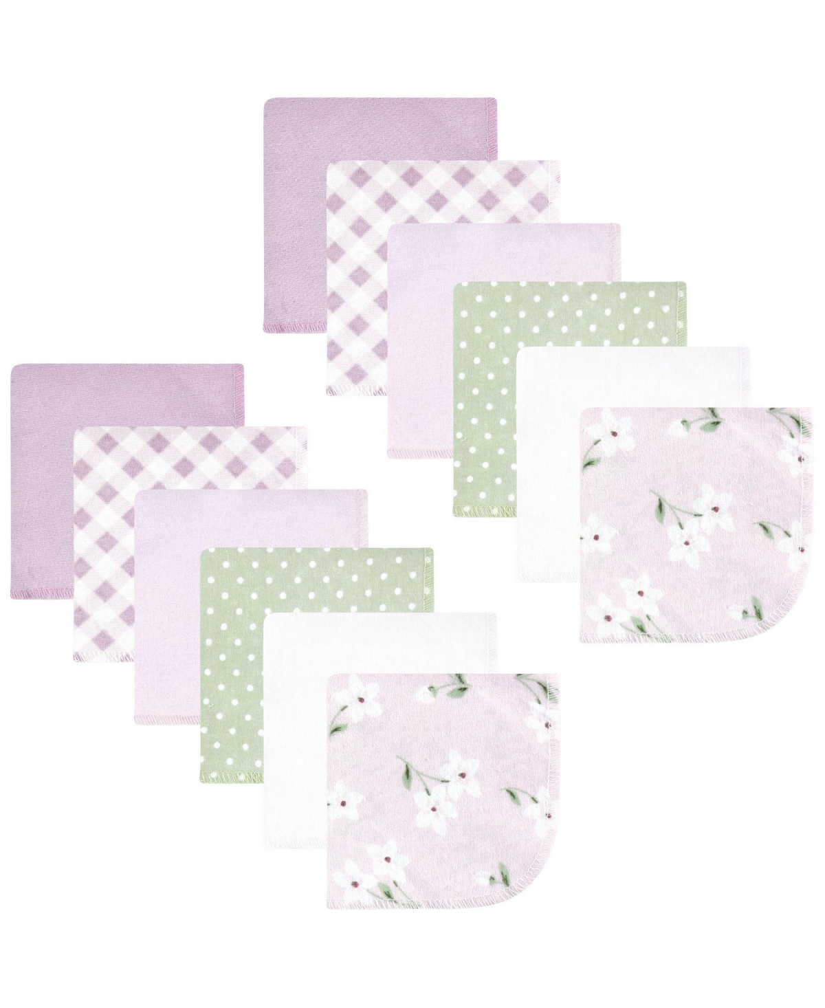 Click here for Hudson Baby Girls Flannel Cotton Washcloths - Purp... prices