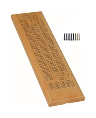 WE Games Classic Cribbage Set - Solid Wood Continuous 3 Track Board ...