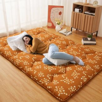 CAROMIO Full Size Futon Mattress Floor Mattress Pad Floral Print ...