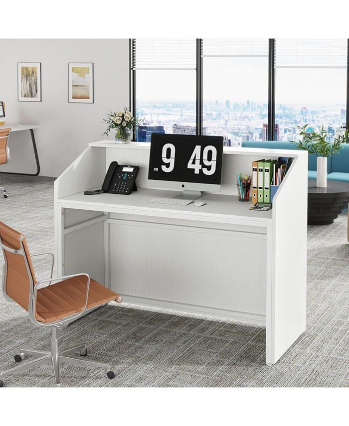 Tribesigns Reception Desk with Counter, Modern Front Desk Reception ...