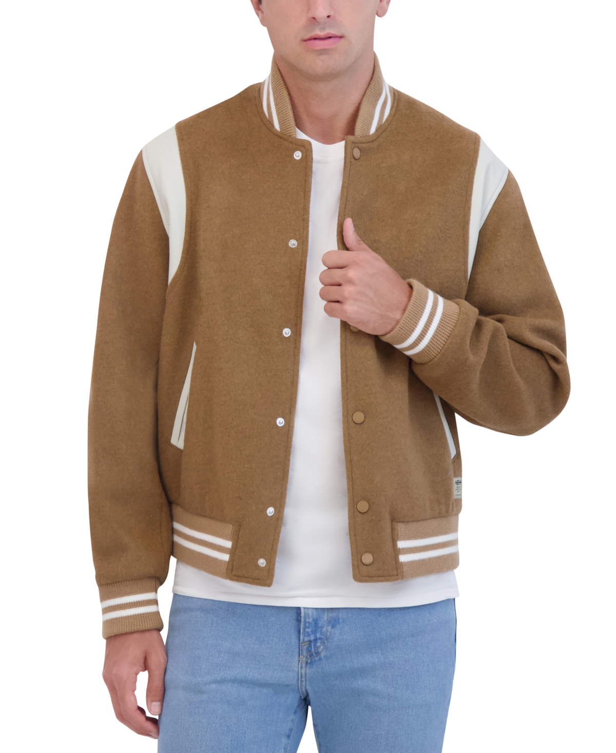 Click here for Hudson Mens Varsity Jacket with Faux Leather Trim... prices