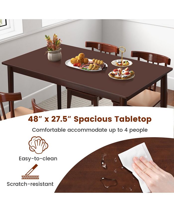 Slickblue 48 Inches Mid Century Dining Table for 4 with Rubber Wood ...