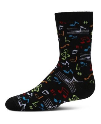 MeMoi Girls Kids' Musical Notes Bamboo Crew Socks - Macy's