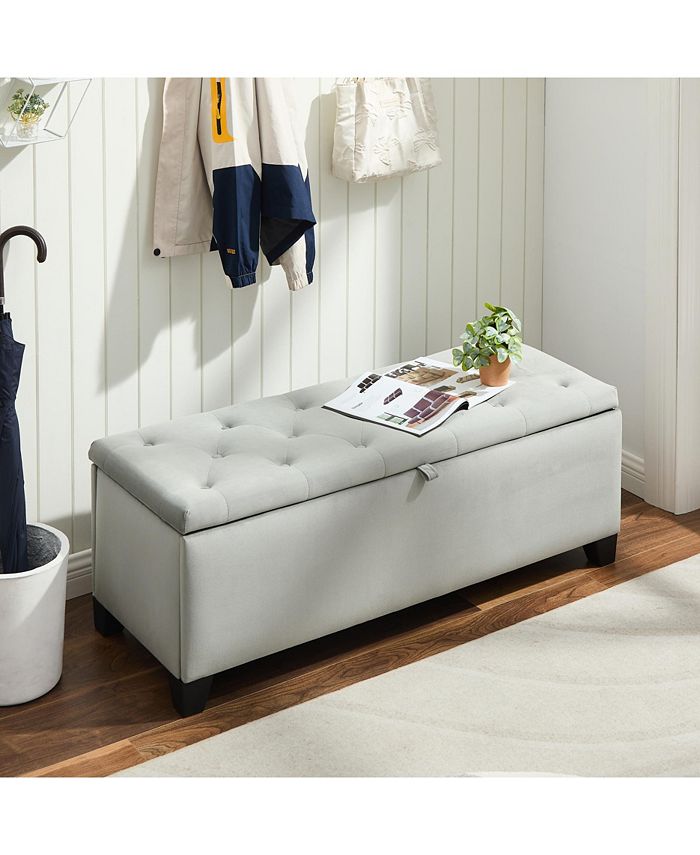 Simplie Fun Plush Storage Ottoman with Ample Space and Durable ...