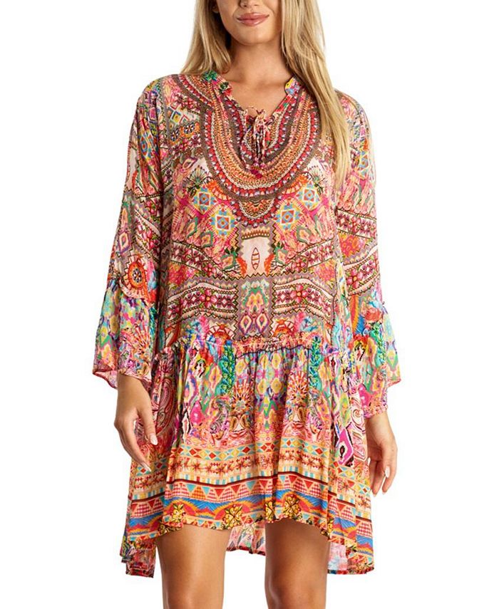 La Moda Clothing Women's Printed Pleated Short Dress - Macy's