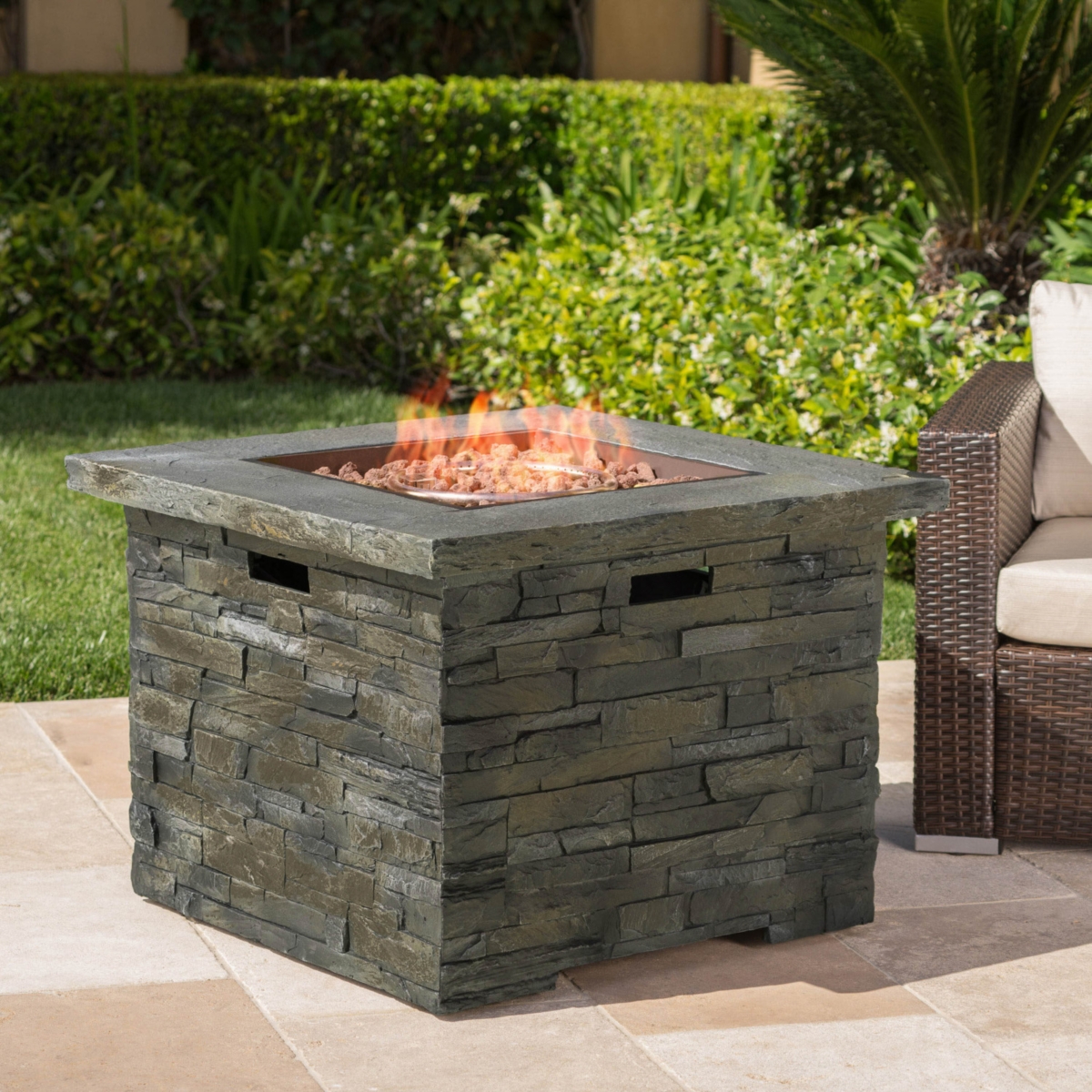 Click here for Simplie Fun Compact Fire Pit for Outdoors - Stone... prices