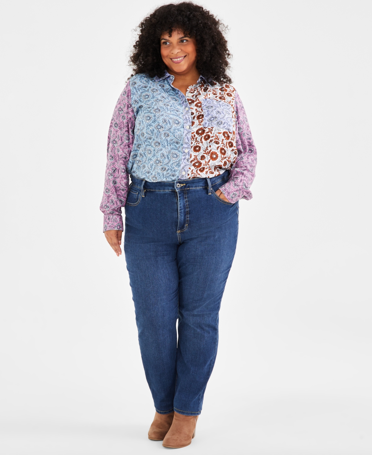 Click here for Style & Co Plus Size High-Rise Straight-Leg Jeans... prices