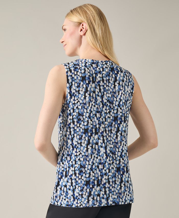 Kasper Women's Sleeveless Pleated Keyhole Blouse - Macy's