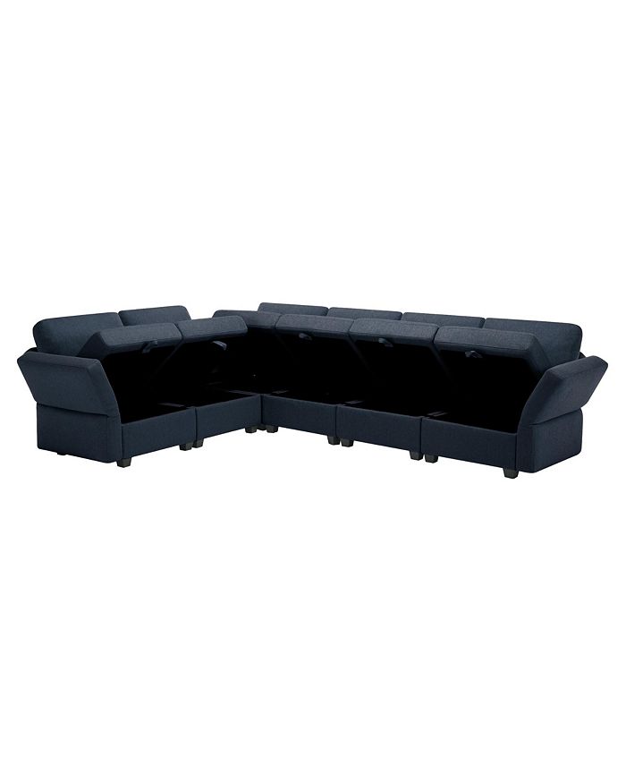 Simplie Fun Modular Sectional Sofa with Storage, Adjustable Backs and ...