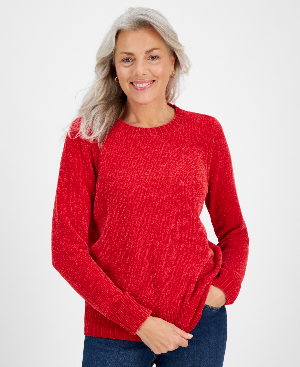 Click here for Style & Co Petite Chenille Crewneck Sweater  Creat... prices