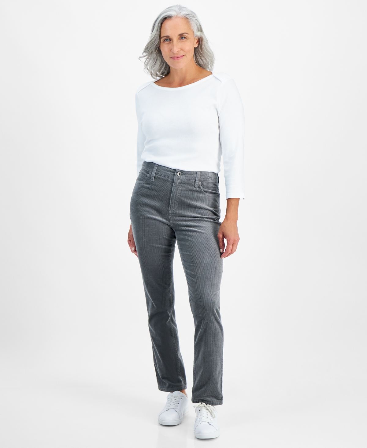 Click here for Style & Co Petite Straight-Leg Corduroy Jeans  Cre... prices