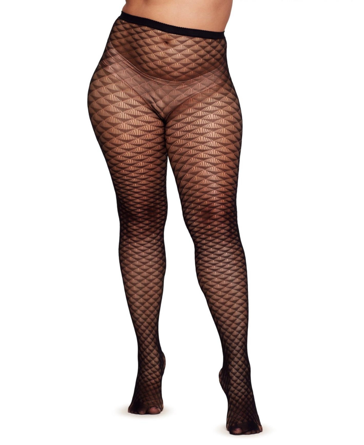Click here for Walkpop Plus Size Deco Open-Knit Pattern Hosiery -... prices