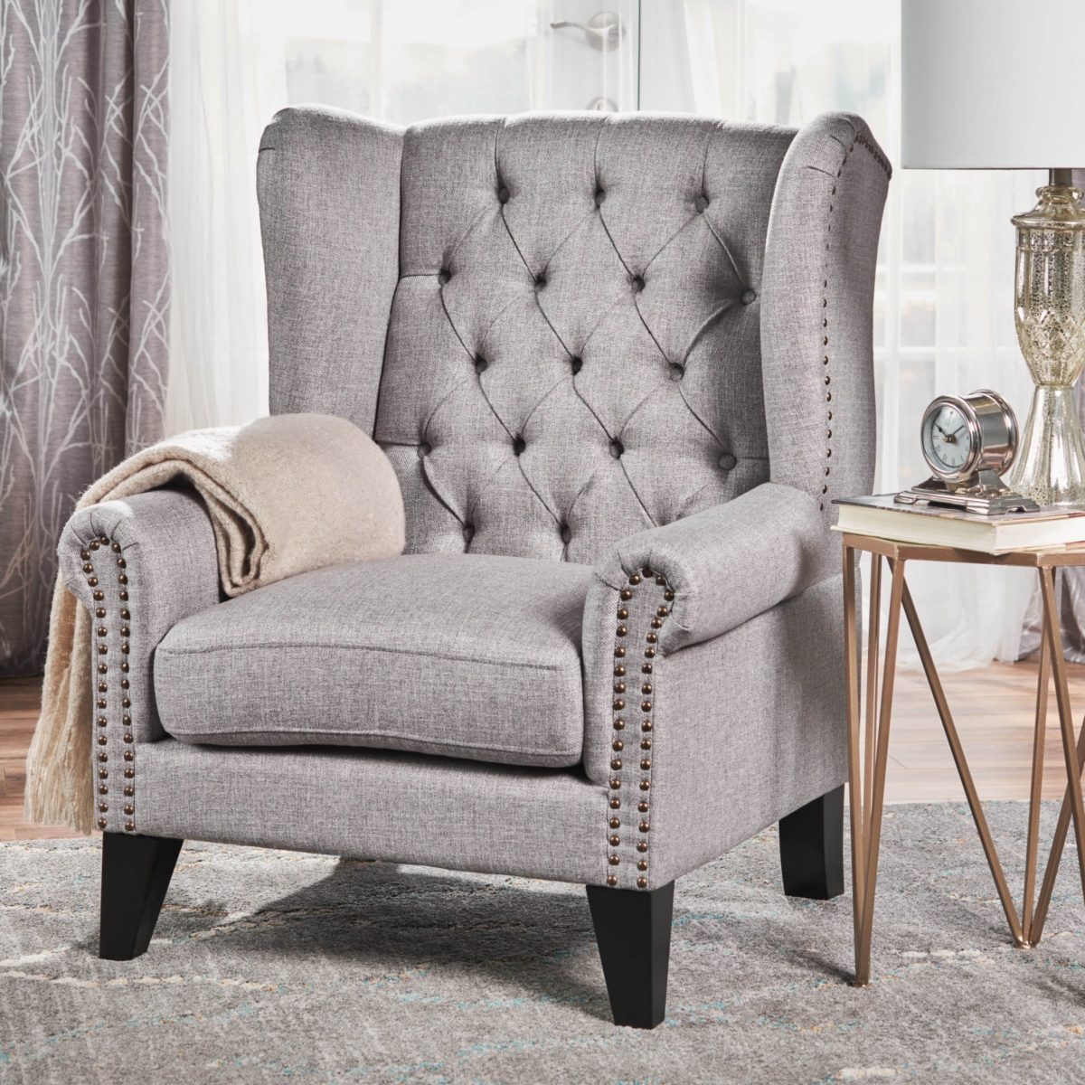 Click here for Streamdale Antique-Style Tufted Accent Chair With... prices