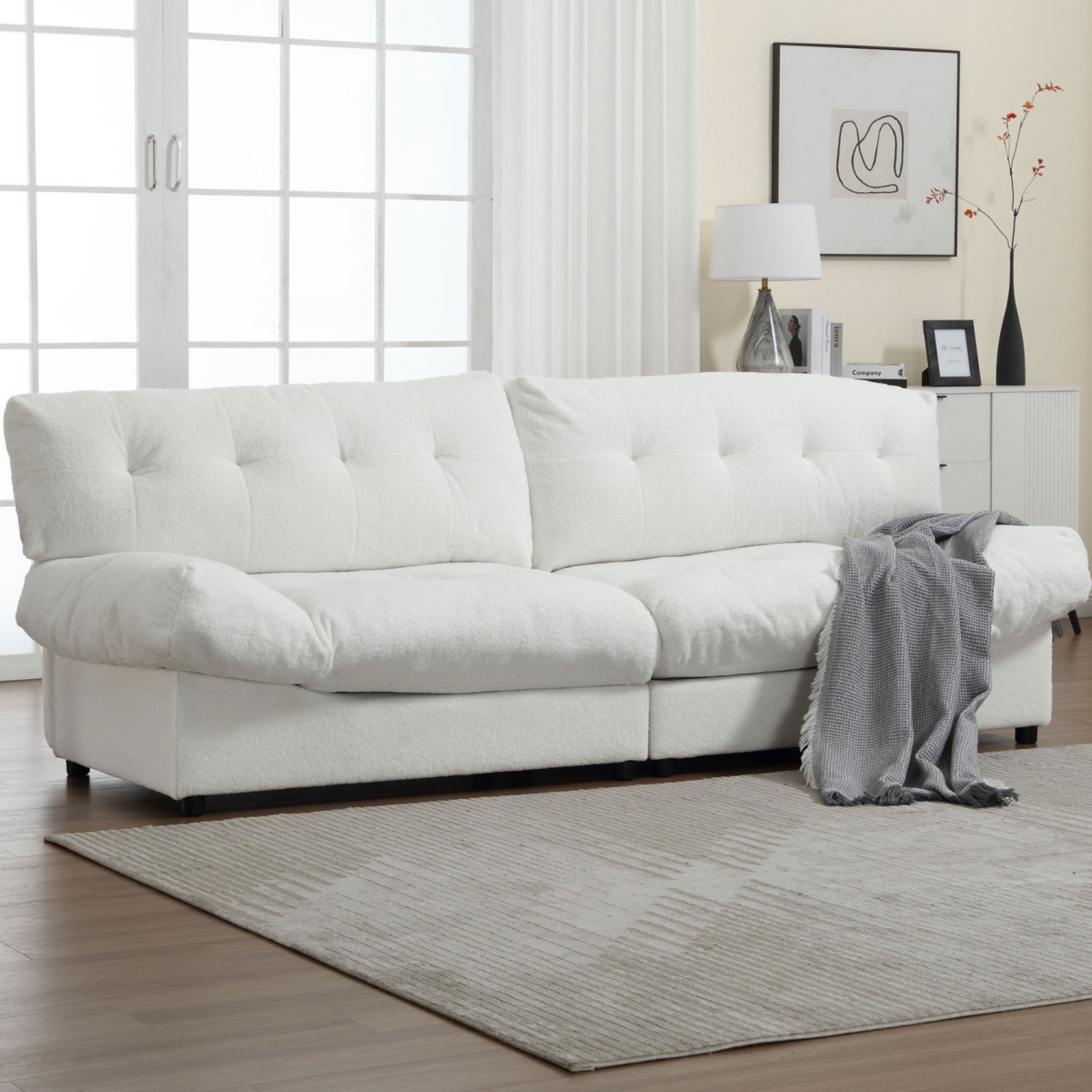 Click here for Streamdale Furniture Cloud Style Teddy Velvet Sofa... prices