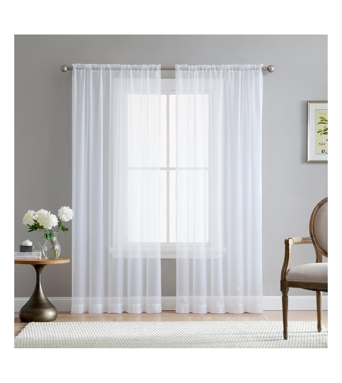 Click here for Hlc.me 2 Pack Sheer Voile Window Curtain Sheer Pan... prices