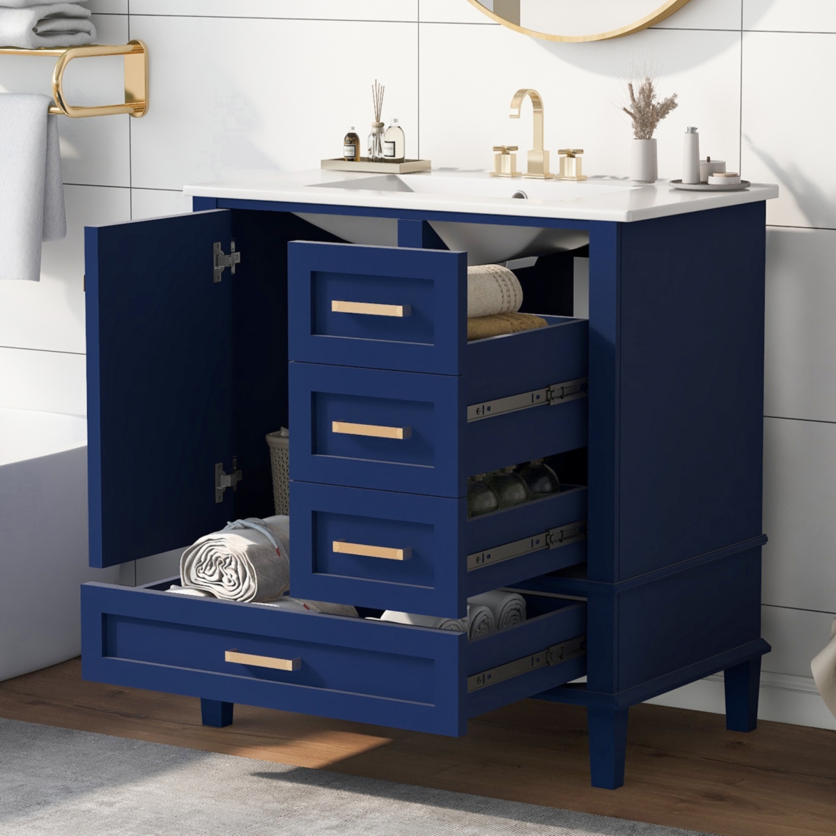 Click here for Streamdale 30" Modern Blue Bathroom Vanity wi... prices