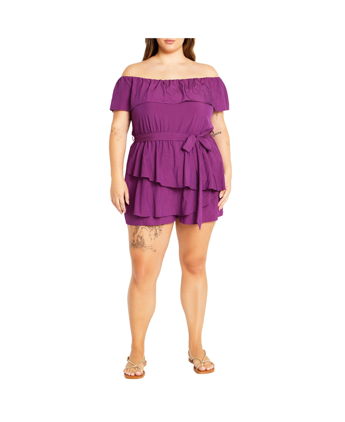 Click here for City Chic Womens Kiki Playsuit - Magenta prices