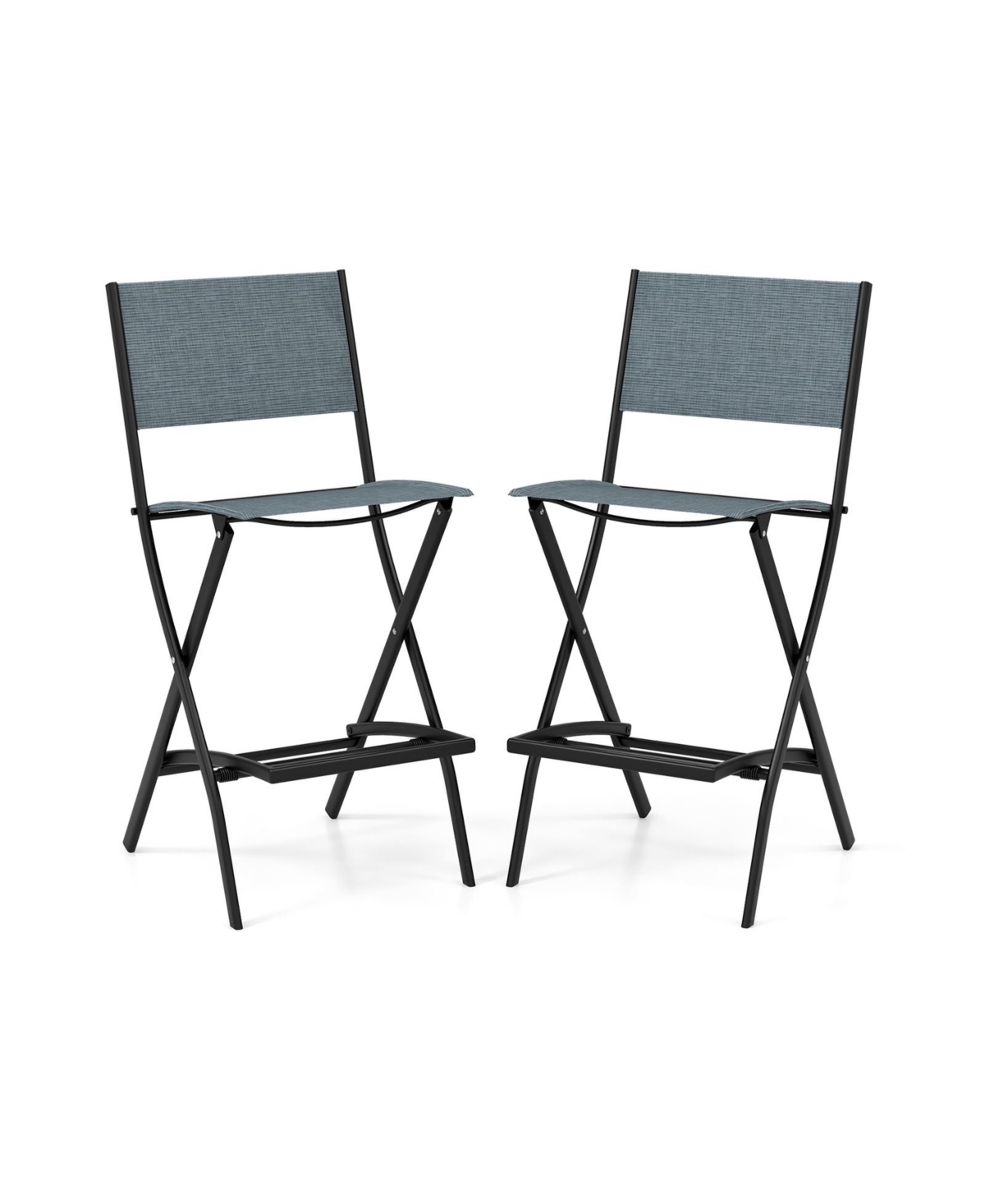 Click here for Slickblue Folding Bar Stools Set of 2 Backrest Hum... prices