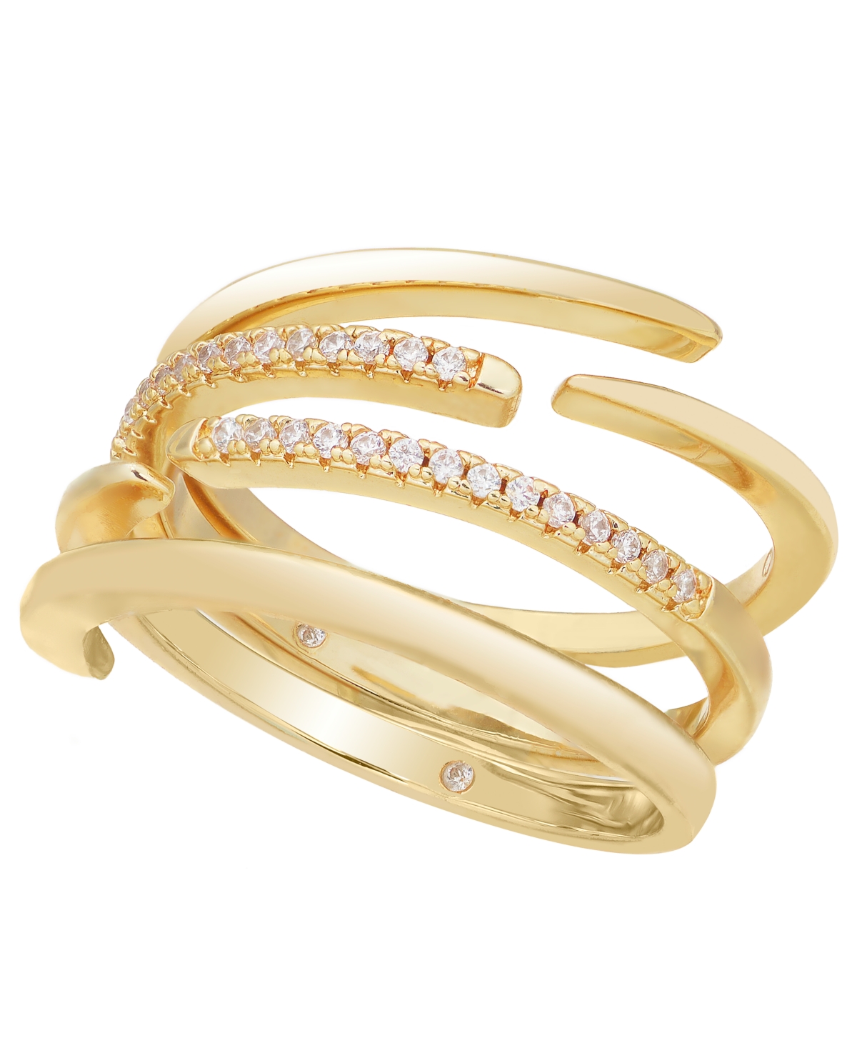Click here for And Now This Clear Cubic Zirconia Triple Stack Rin... prices